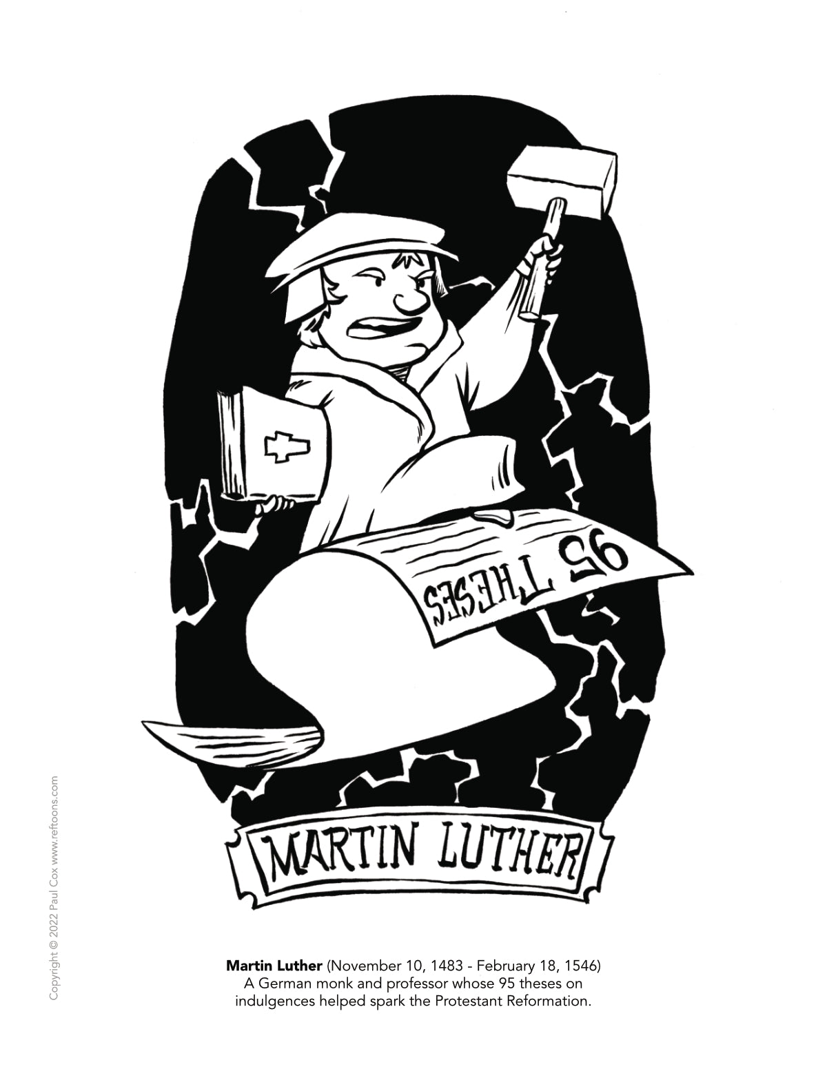 Martin Luther - 95 Theses - Coloring Page PDF – RefToons