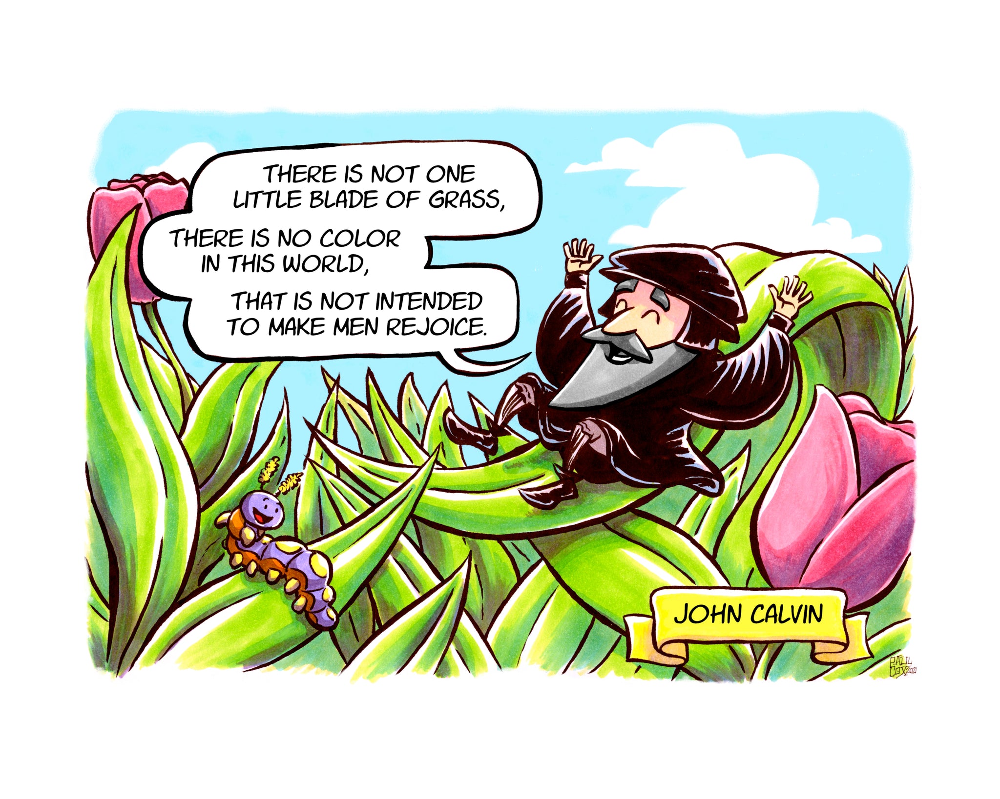 PRINT: John Calvin - Blade of Grass – RefToons